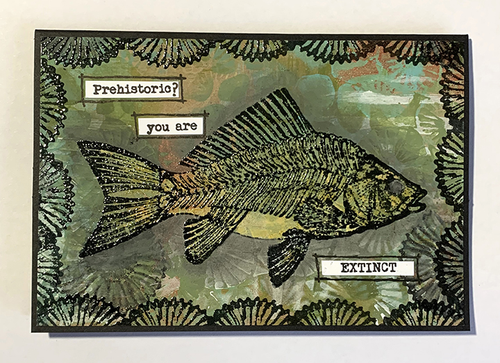 Old Fossil A6 Red Rubber Stamp - IndigoBlu